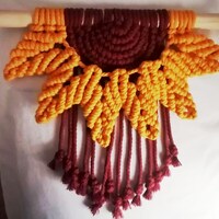 Macrame Wall Hanging SUNFLOWER MINI Mini Macrame, Woven Wall Tapestry ...