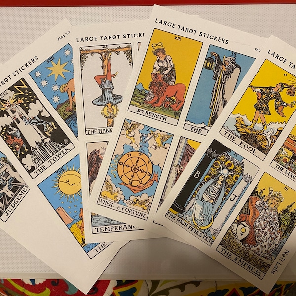 Printable Tarot Stickers Medium, Rider Waite, PDF PNG JPG Digital ...