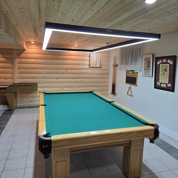 9ft-perimeter LED Billiard Pool Table Light - Modern Design Game Room ...