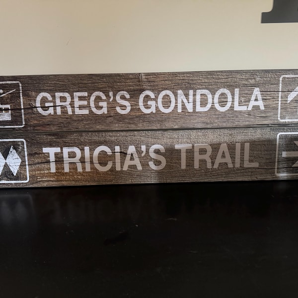 Customize These Wood Ski Trail Signs, Rustic and Woodsy Trail Markers ...