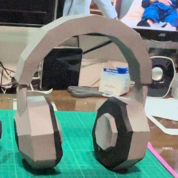 DIY Papercraft 3d Headphones, Lowpoly Headphones, Headphones Pattern ...