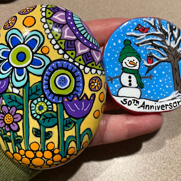 Santa Clause Painted Rock,christmas Decor,holiday Painted Rock,painted ...