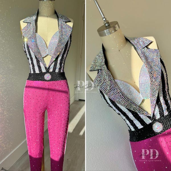 Neon Pink/custom Colors 2 Colors Themed Jazz Dance Costume - Etsy