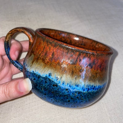 Honey Flux/iron Lustre Ribbed Mug 1 - Etsy