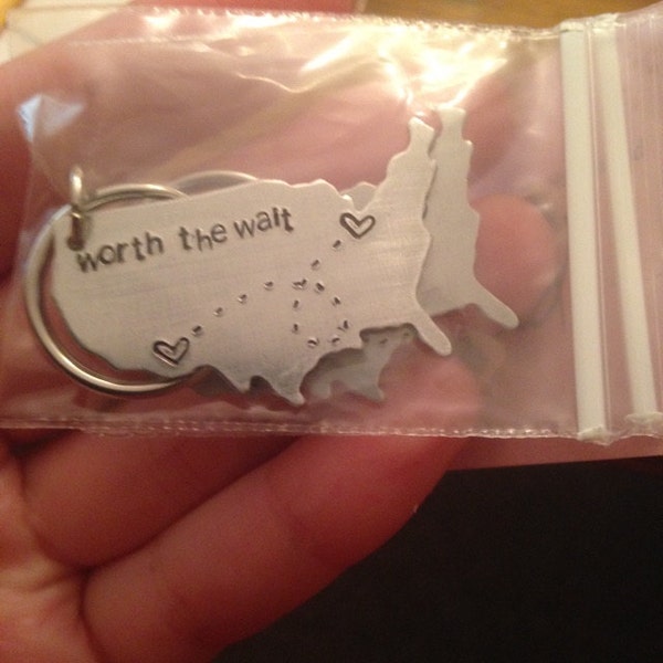 USA KEYCHAIN Long Distance Best Friends Gift Miss You Best Friend ...