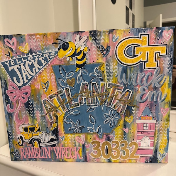 Custom Painted College Canvas - Etsy