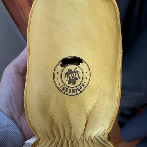 Leather Chopper Mittens With State Logo Engraved | Custom Engraved ...