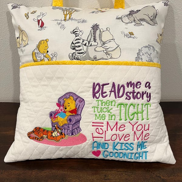 Read Me A Story Version 2 Embroidery Saying, Reading Pillow Saying ...
