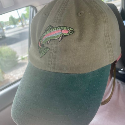 RAINBOW TROUT HAT One Embroidered Men Women Fish Wildlife Cap Price ...