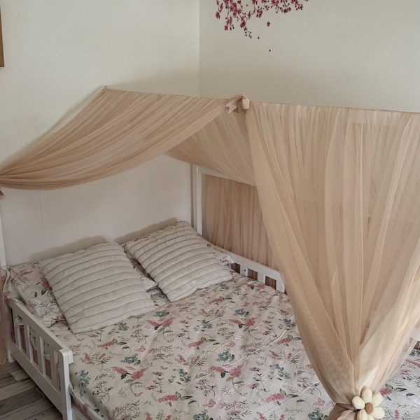 Honey Foam Montessori Bed Canopy, Kids Bed Canopy, Montessori Bed ...