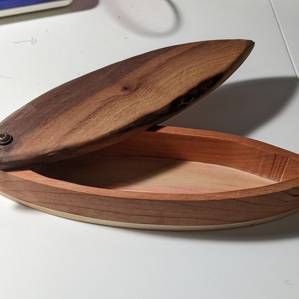 Beautiful, Large Handmade Wooden Keepsake Box With Live Edge Black ...