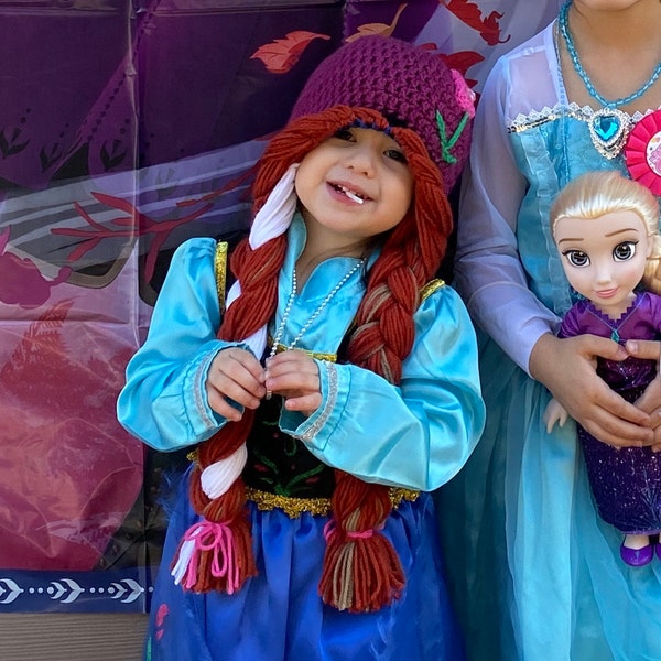 Anna Hat, Anna Wig, Anna Crochet Hat, Frozen Hat, Frozen Wig Hat, Anna ...