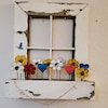 Rustic Barn Wood Window Frame Flower Box Planter - Amish Handcrafted ...