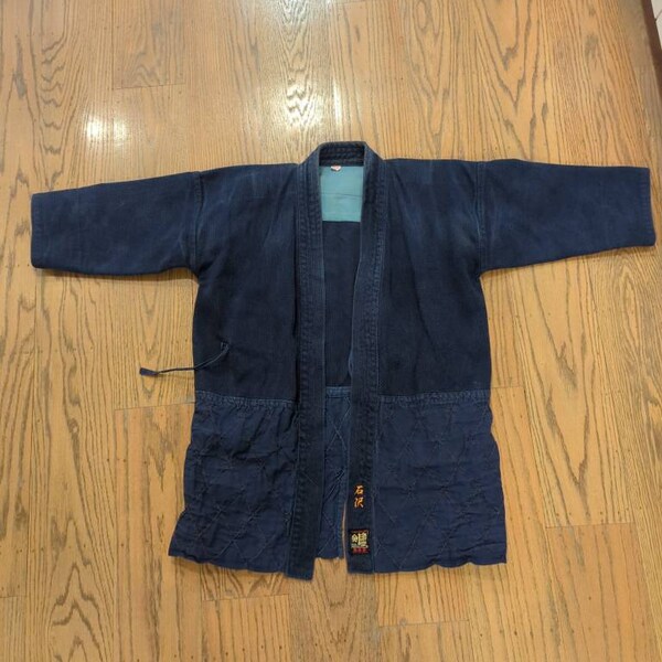 Boro Sashiko Noragi Jacket Indigo Kasuri Fabric Crazy Pattern Kimono ...