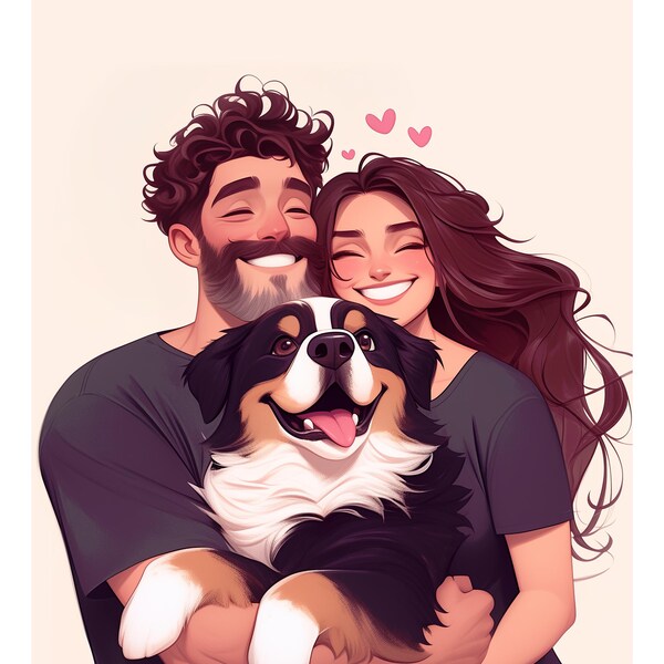 Custom Group Portrait Personalized Illustration Commission (family ...
