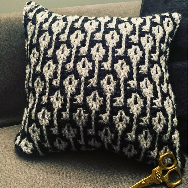 Vintage Keys Mosaic Crochet Pattern Chart by Sixel Design - Etsy