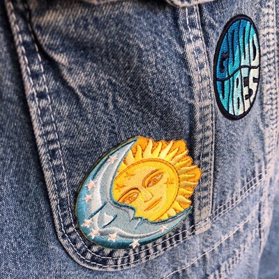 Sun & Moon Patch Iron on Patch Embroidered Patches for Jackets Cosmic Astrology Wildflower Co ...