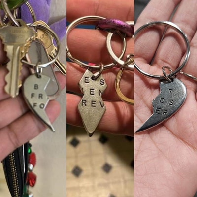 Best FRIENDS Forever Keychains Trio/ 3 Split Heart BFF Key - Etsy