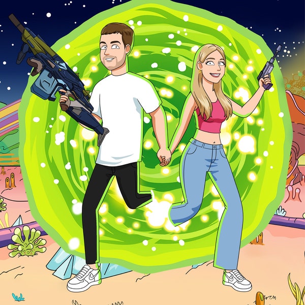 Rick Style Cartoon Portrait, Creative Custom Gifts, Become Your ...