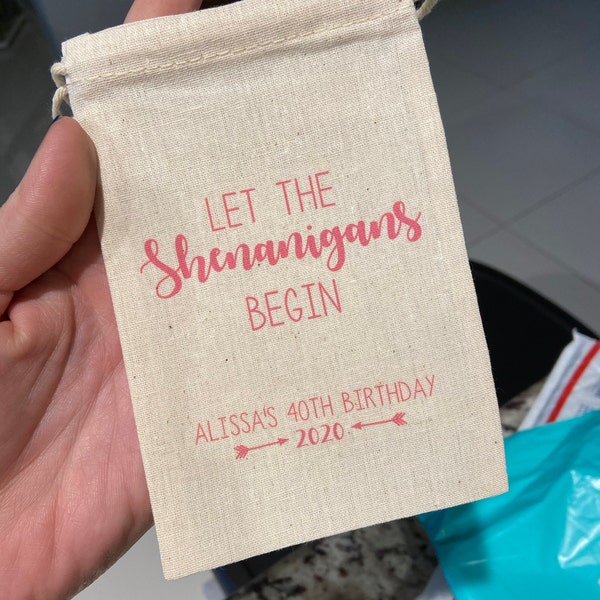 Let the Shenanigans Begin Custom Adult Party Favor and Gift Bags for ...
