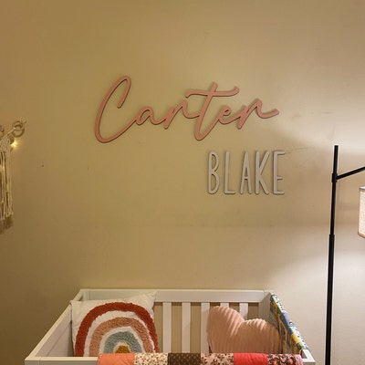 Large Name Sign Wood Name Sign Above Crib Name Sign Layered - Etsy