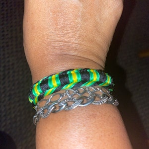 Jamaica Colours Vortex Braided Bracelet. Black Gold & Green - Etsy
