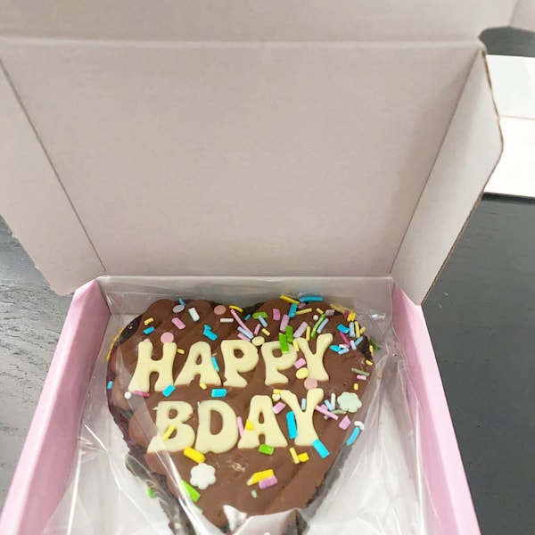 Mini Heart Brownie Slab / Postal Brownies / Letterbox Brownies / Love ...
