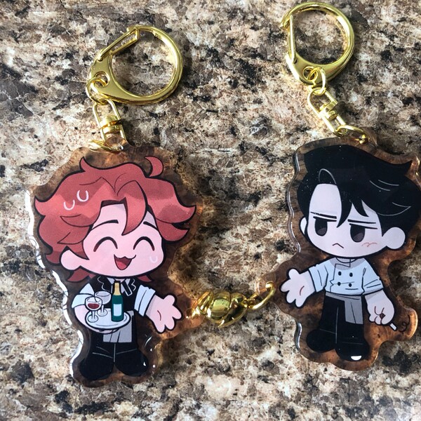 Rody and Vincent Heart Magnet Keychain Set Dead Plate 6.5 Cm Double ...