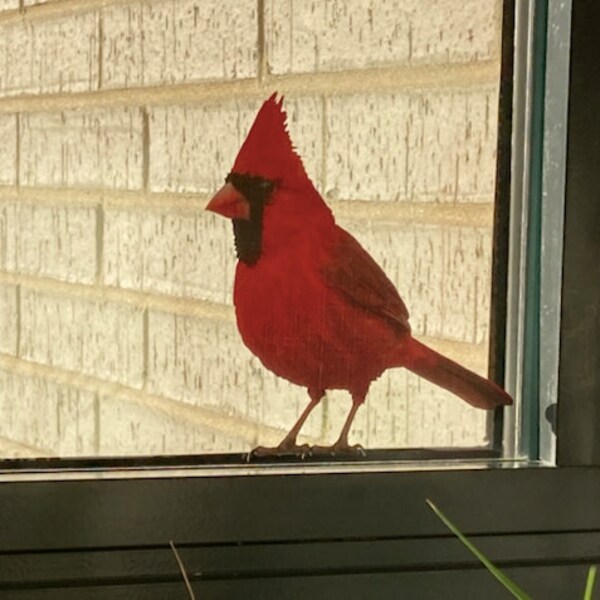 Red Cardinal Bird Decal, Red Bird Sticker, Peel and Stick, Light Switch ...