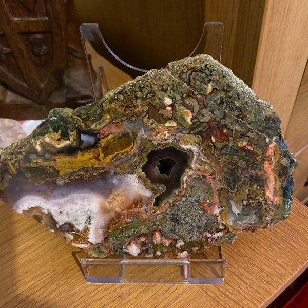 Blue and Green Banded Thunderegg Agate, Crystal Thunderegg Achat ...