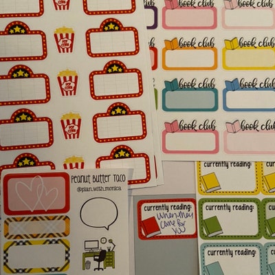 Currently Reading Boxes Reading Planner Stickers Book Stickers Half Box ...