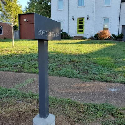 Mailbox With THROUGH CUT Address Numbers: Custom Modern and ...