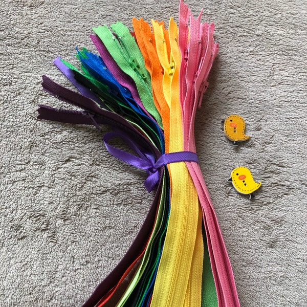 Your Choice of 25 9 Inch YKK Zippers - Mix and Match- Choose From 65 ...