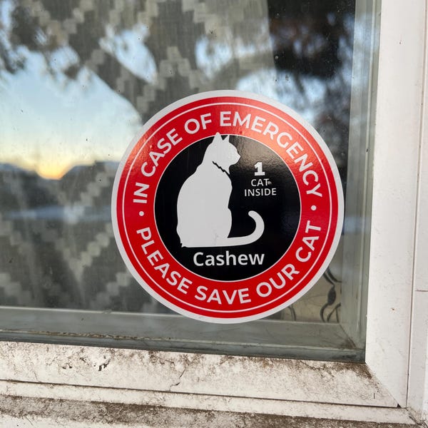 Save 2 Cats STICKER, Pet Emergency, Pet Alert for Home, in Case of ...