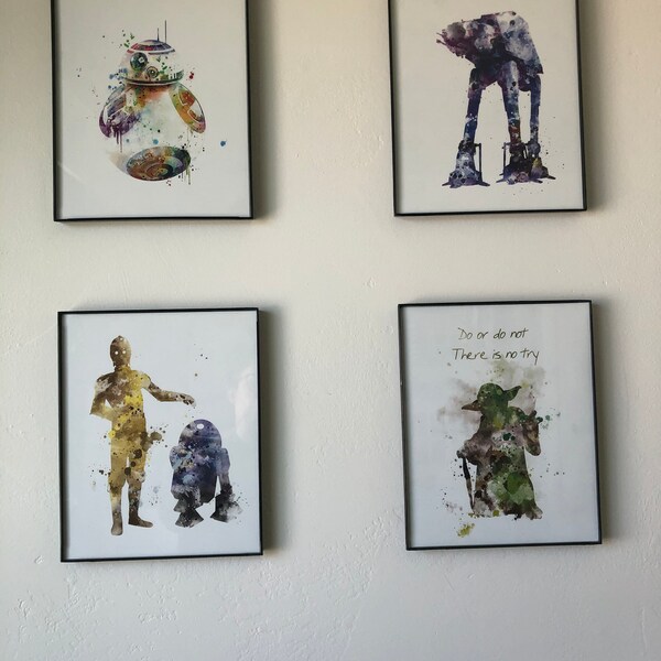 At-at Walker Print, Illustration, Imperial Walker, Star Wars Decor ...