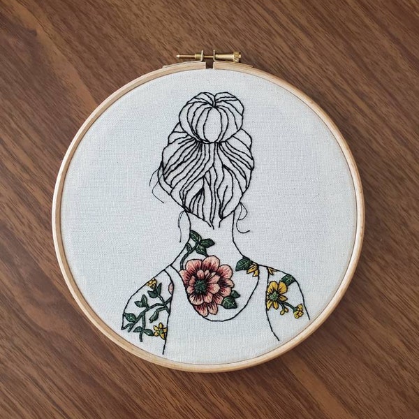 Tattooed Shoulders Modern Embroidery Kit - Etsy
