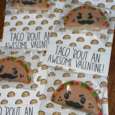 Printable Mini Cookie Card 3.5 X 5 Valentine's Day Card Taco Bout an ...