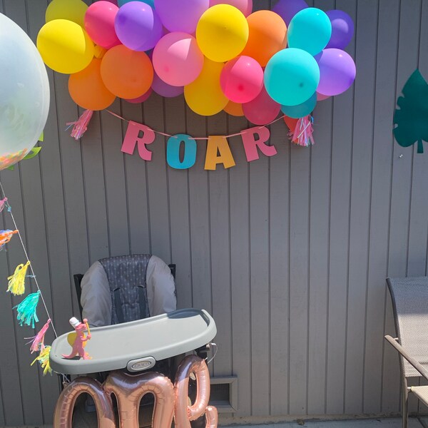 Girl Roar Dinosaur Banner 4.5ft | Pink Dinosaur Decor | Girl Dinosaur ...