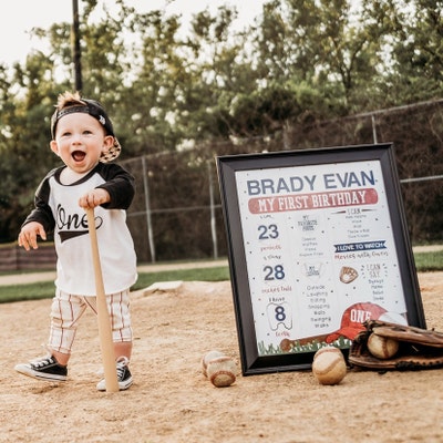 Baseball Milestone Sign Baseball Birthday Baseball Stats Poster ...