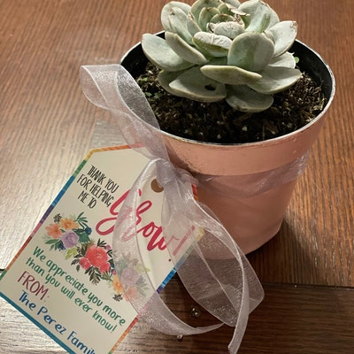 Floral Appreciation Gift Tags, Thank You for Helping Me Grow Flower ...