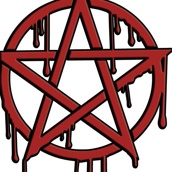 Dripping Pentagram SVG, Cut Files for Cricut Silhouette, Blood, Bloody ...