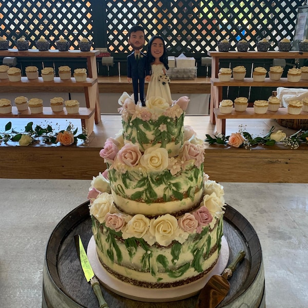 Handmade Custom Marry to Me Kiss Wedding Bobble Head Handmade Polymer ...