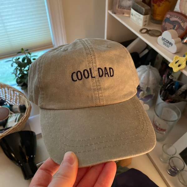 Cool Dad Embroidered Pigment-dyed Baseball Cap (block Condensed Font ...
