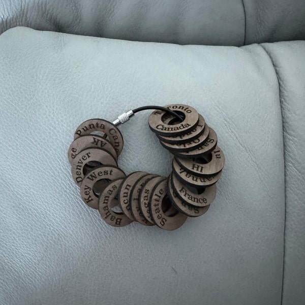 Personalized Travel Token Keychain Backpack Tag Country Visited ...