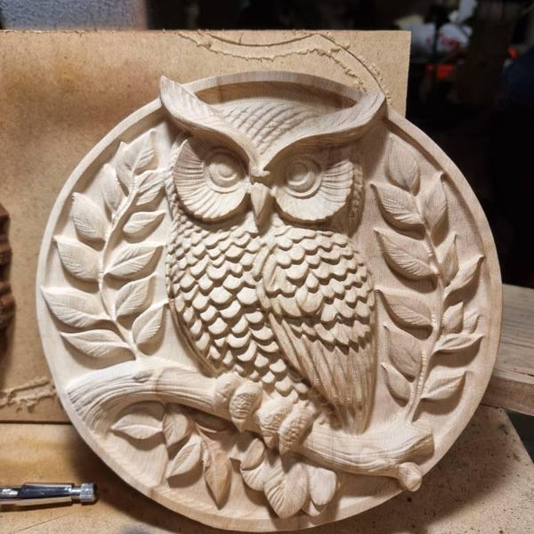 Owl Round - STL Model for CNC Router and 3D Printing - Etsy