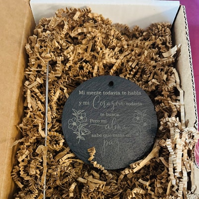 Spanish Memorial Stone, Engraved Memorial Garden Slate, Engraved ...