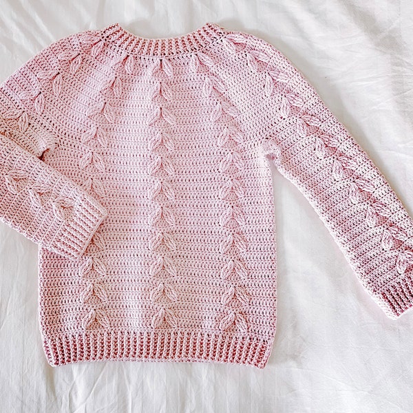 Crochet PATTERN - Magnolia Sweater (child Sizes 6-12m up to 9-10years ...