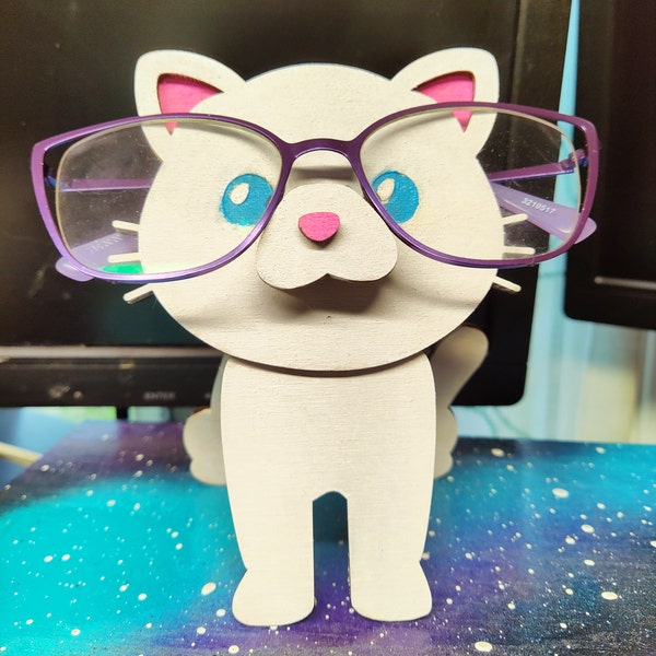 Cat Eyeglass Holder Digital File SVG for Laser 3D - Etsy