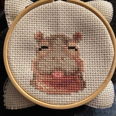 Hippopotamus Cross Stitch Pattern PDF Bundle Hippo Smiling Hippo Half-submerged Hippo Instant ...