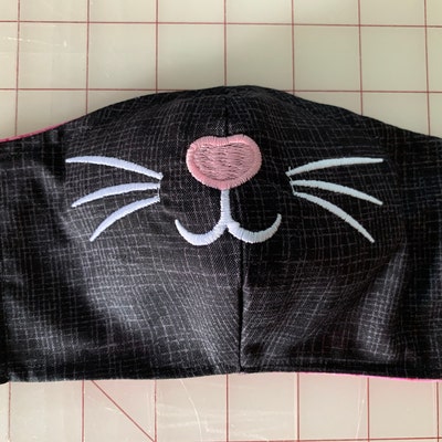 Cute Cat Face Mask Embroidery Design Kitty Kitten Mouth,adults Kids ...